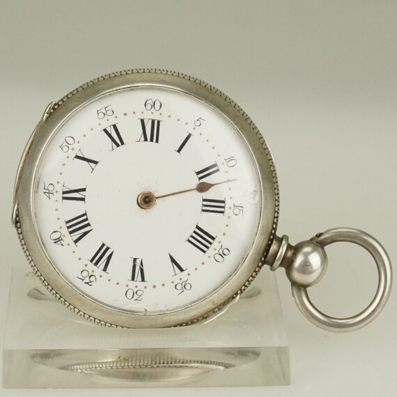 RARE! Solid Silver Pocket Watch Antique Men's no fuse… - Gem