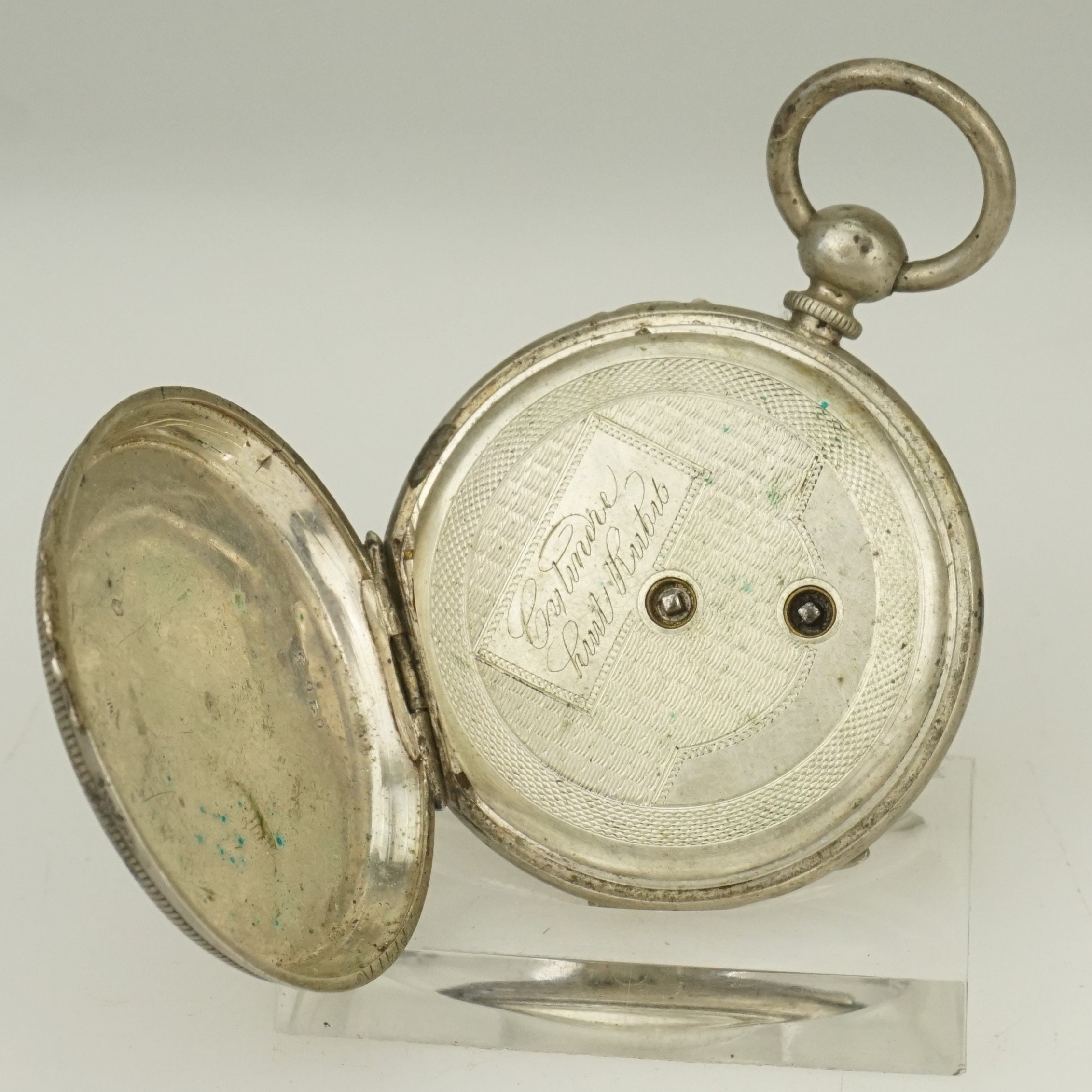 RARE Solid Silver Pocket Watch Antique Men's Ladies No Fusee Duplex ...