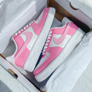 Pink Custom Air Force 1 Hand Painted Custom AF1 Custom Designs Custom ...