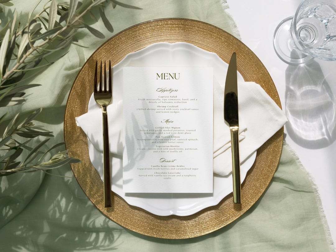 Botanical Traditional 5x7 Menu Canva Template, Customizable ...