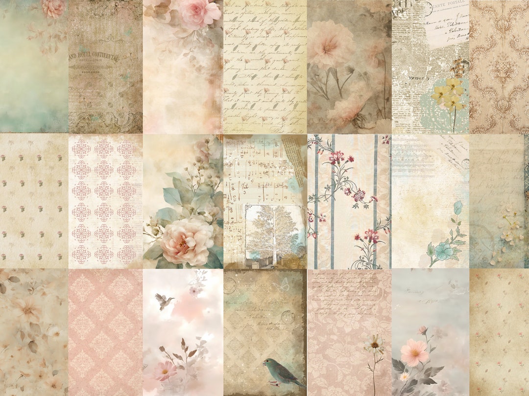 Vintage Digital Papers. Vintage Backgrounds. Journal Pages. Digital ...