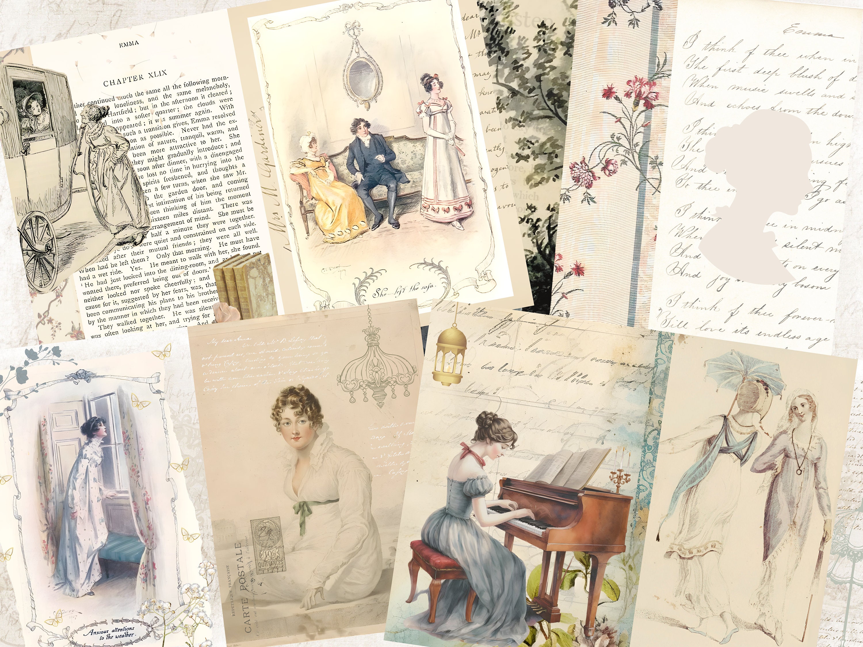 Jane Austen Emma Digital Download. Printables. Junk Journal. Scrapbook ...