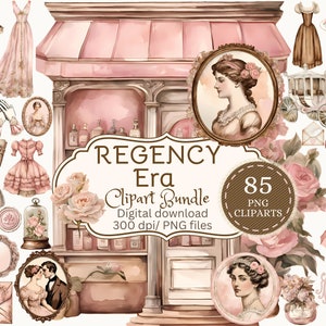 Victorian Clipart Bundle, Digital Print, Regency-era Clipart ...