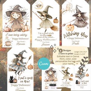 Editable Halloween Tags| Printable Tags| Halloween Gift Tags | Favor ...