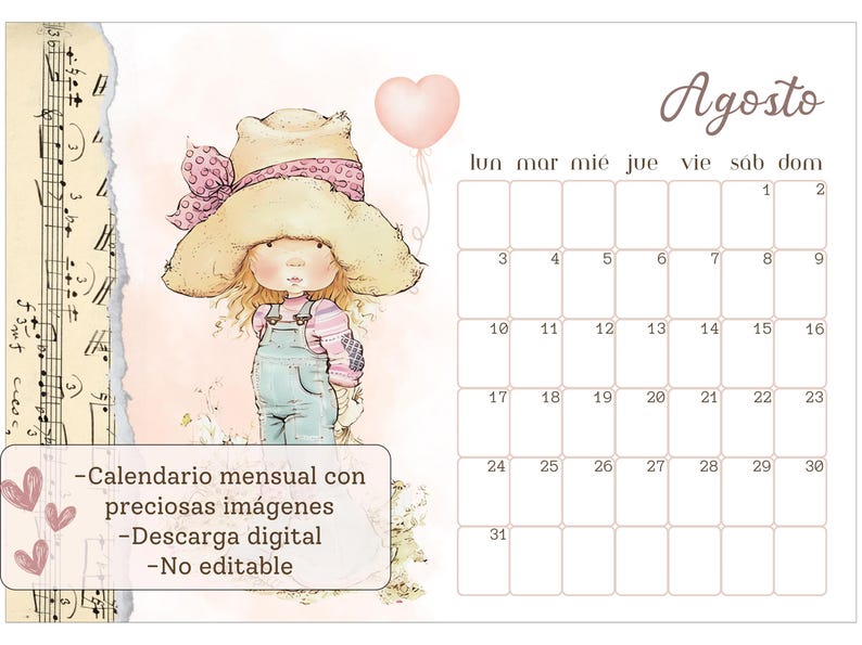 Sarah Kay calendario 2026 mensual y semanal / Español/ Fechado ...