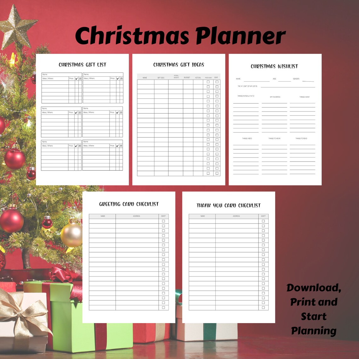 Christmas Planner Printable Christmas Budget Christmas Gift - Etsy