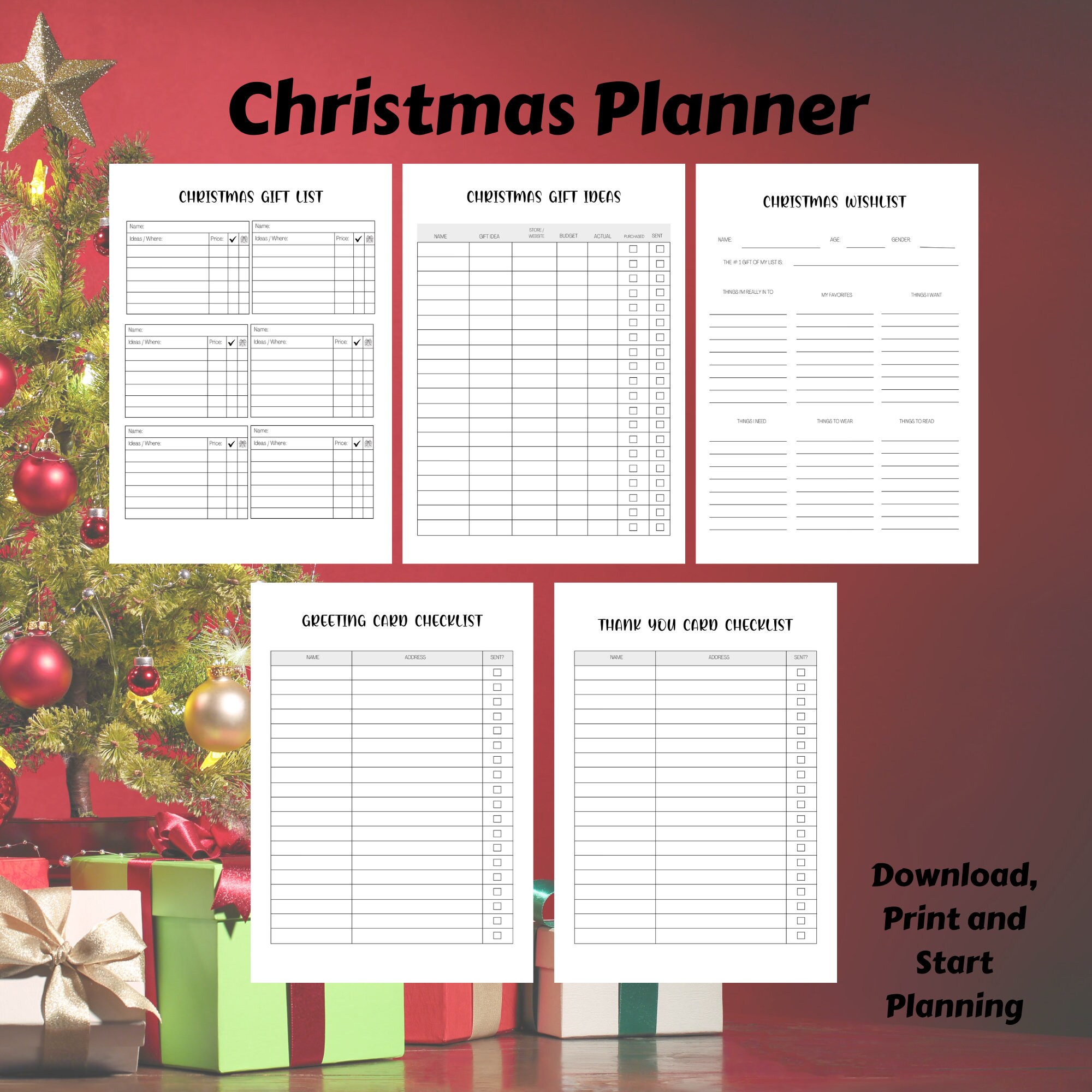 Christmas Planner, Printable Christmas Budget, Christmas Gift Planner ...