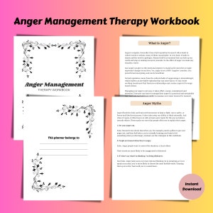 Anger Management Workbook, Coping Skills, Printable Anger Workbook ...