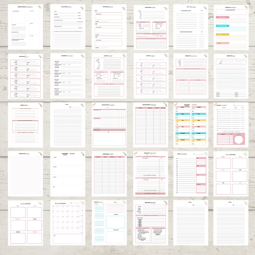 Business Planner Printable, Business Planner Bundle, Digital Download ...
