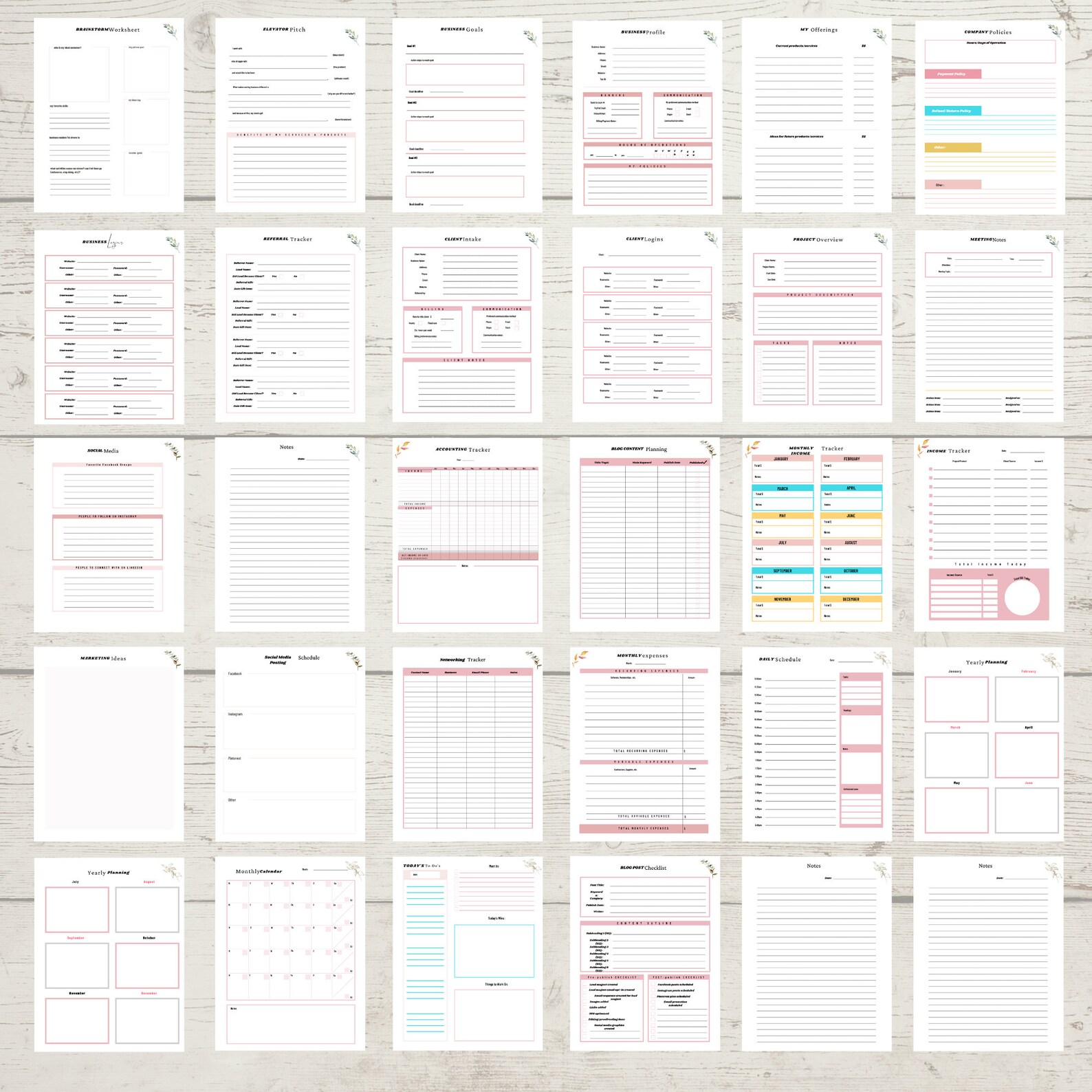 Business Planner Printable, Business Planner Bundle, Digital Download ...