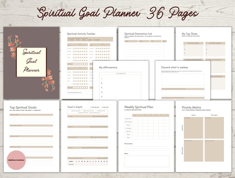 Spiritual Goal Planner, Digital Download - Etsy