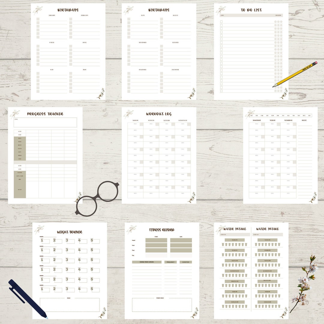Life Planner Printable, Printable Planner Bundle, Daily Planner, 8.5x11 ...