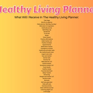 Healthy Living Planner, Wellness Tracker, Self Care Goal Plan, Weight ...