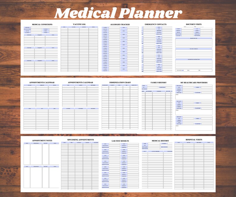 Medical Planner, Instant Download, Medicine Tracker, Medical Binder ...