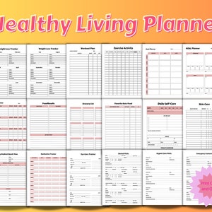 Healthy Living Planner, Wellness Tracker, Self Care Goal Plan, Weight ...