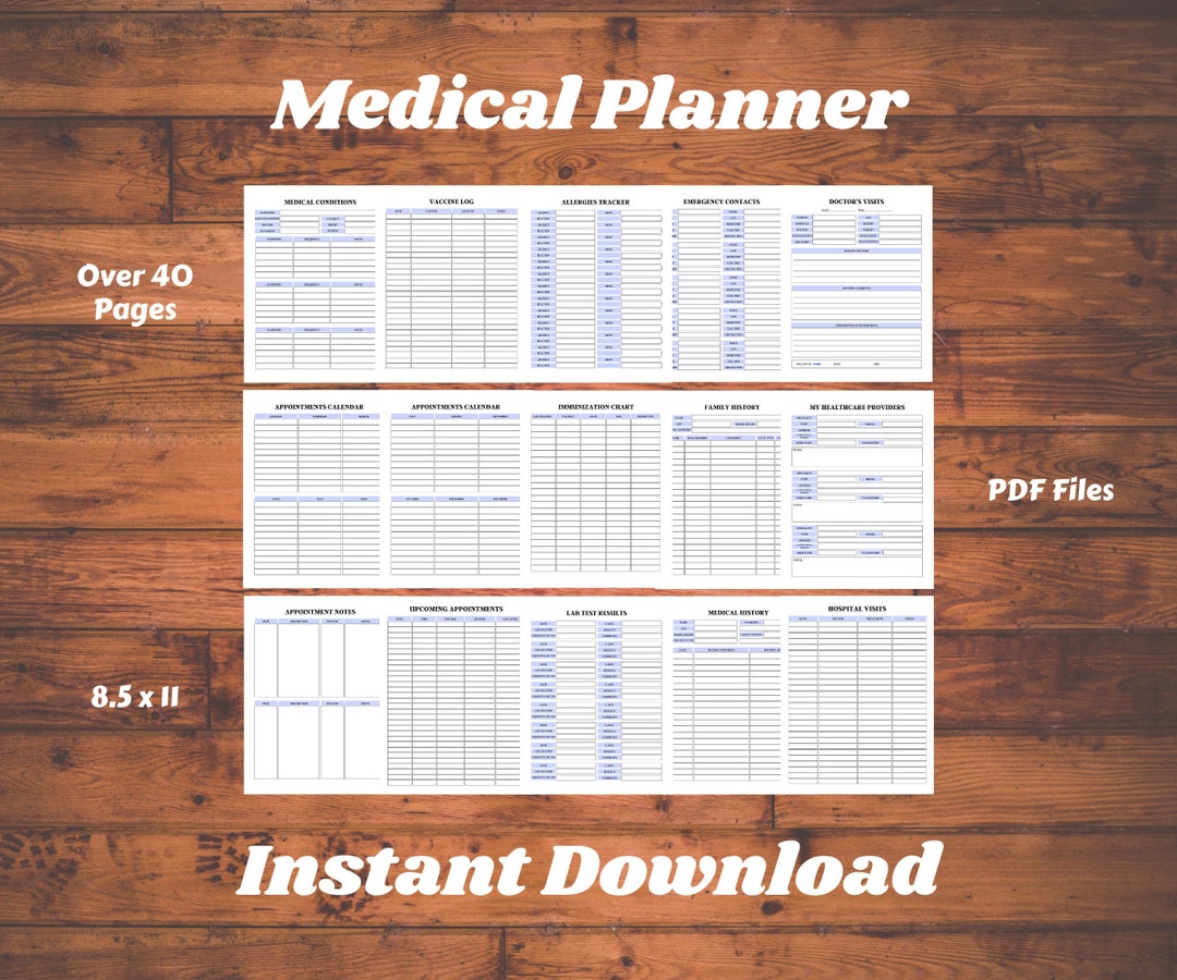 Medical Planner, Instant Download, Medicine Tracker, Medical Binder ...