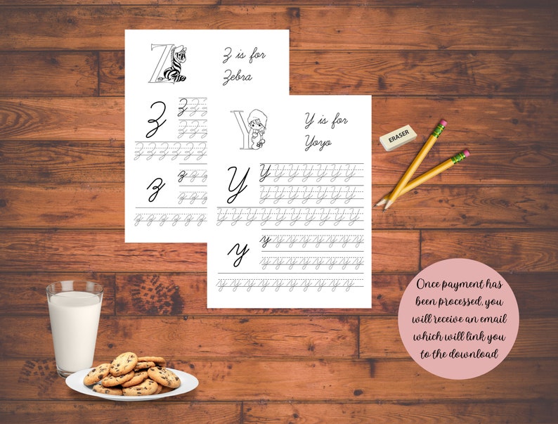 Cursive Alphabet Tracing Worksheets, Instant Download, Letter Tracing ...