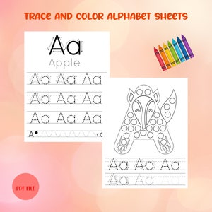 Alphabet Worksheets, Tracing, Coloring, Printable, Letters ...