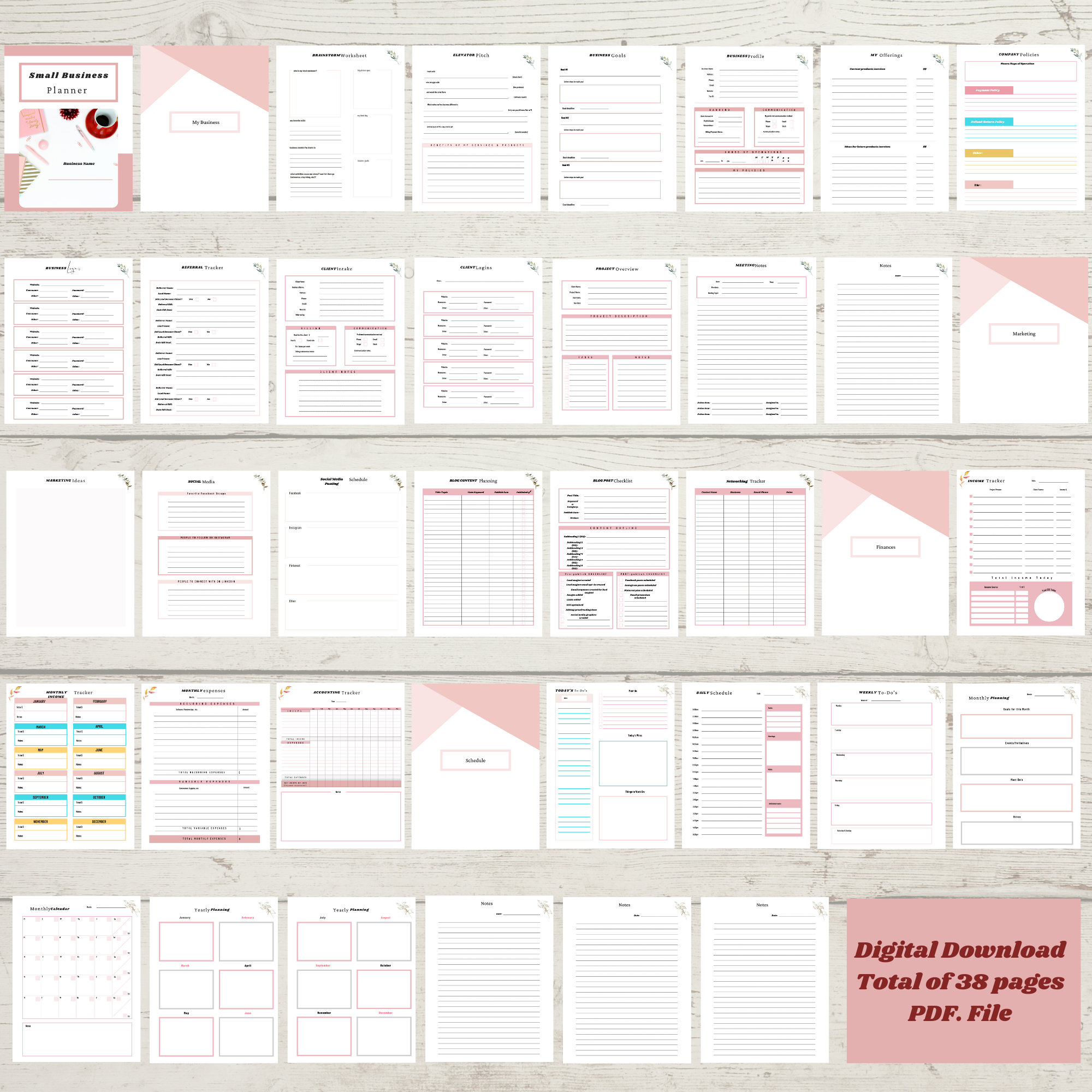 Business Planner Printable, Business Planner Bundle, Digital Download ...