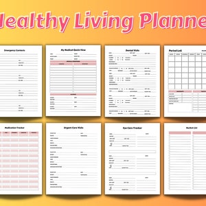 Healthy Living Planner, Wellness Tracker, Self Care Goal Plan, Weight ...