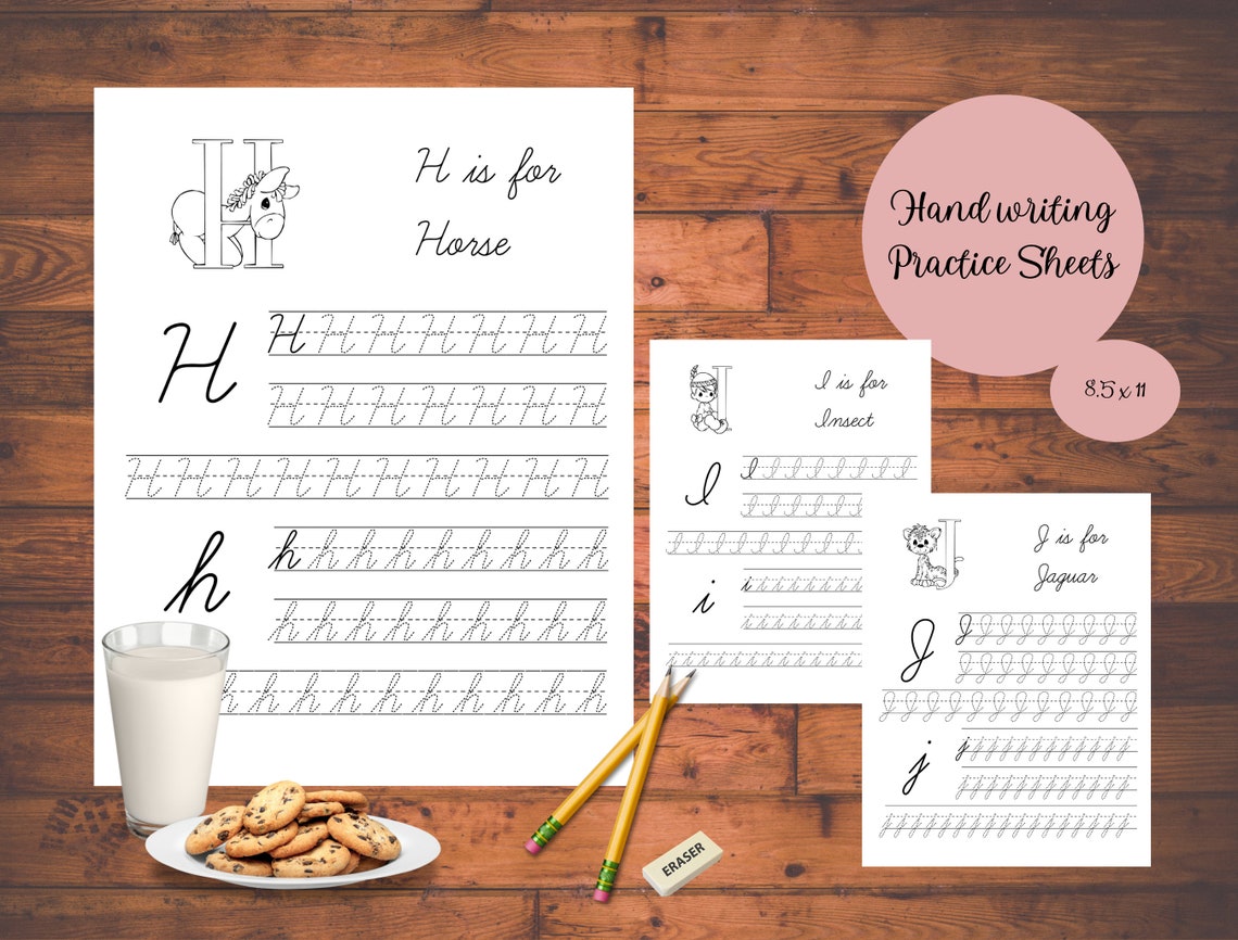 Cursive Alphabet Tracing Worksheets, Instant Download, Letter Tracing ...