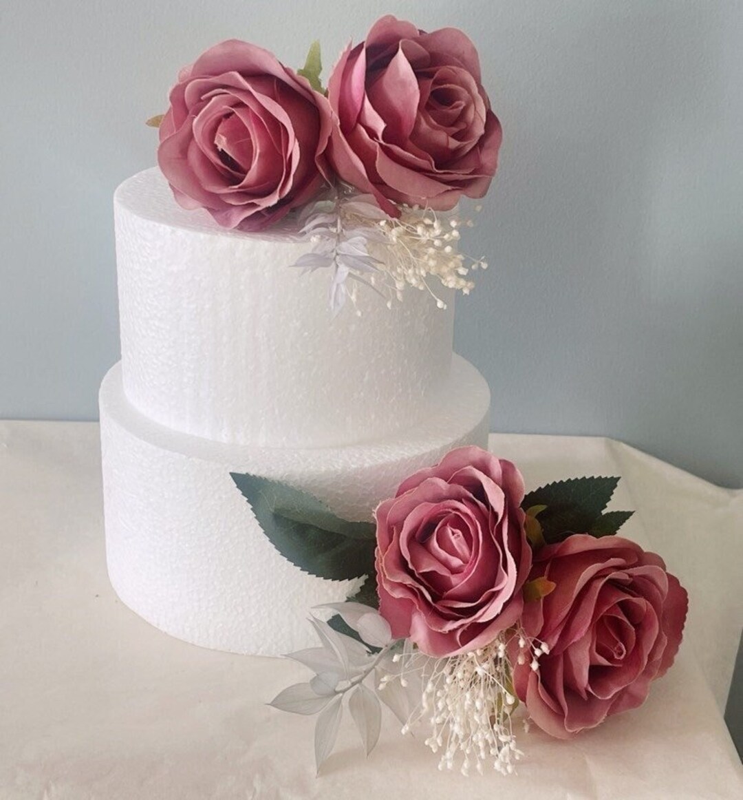 Dusky Pink Rose Cake Topper: Silk Flower Wedding Anniversary Decor - Etsy