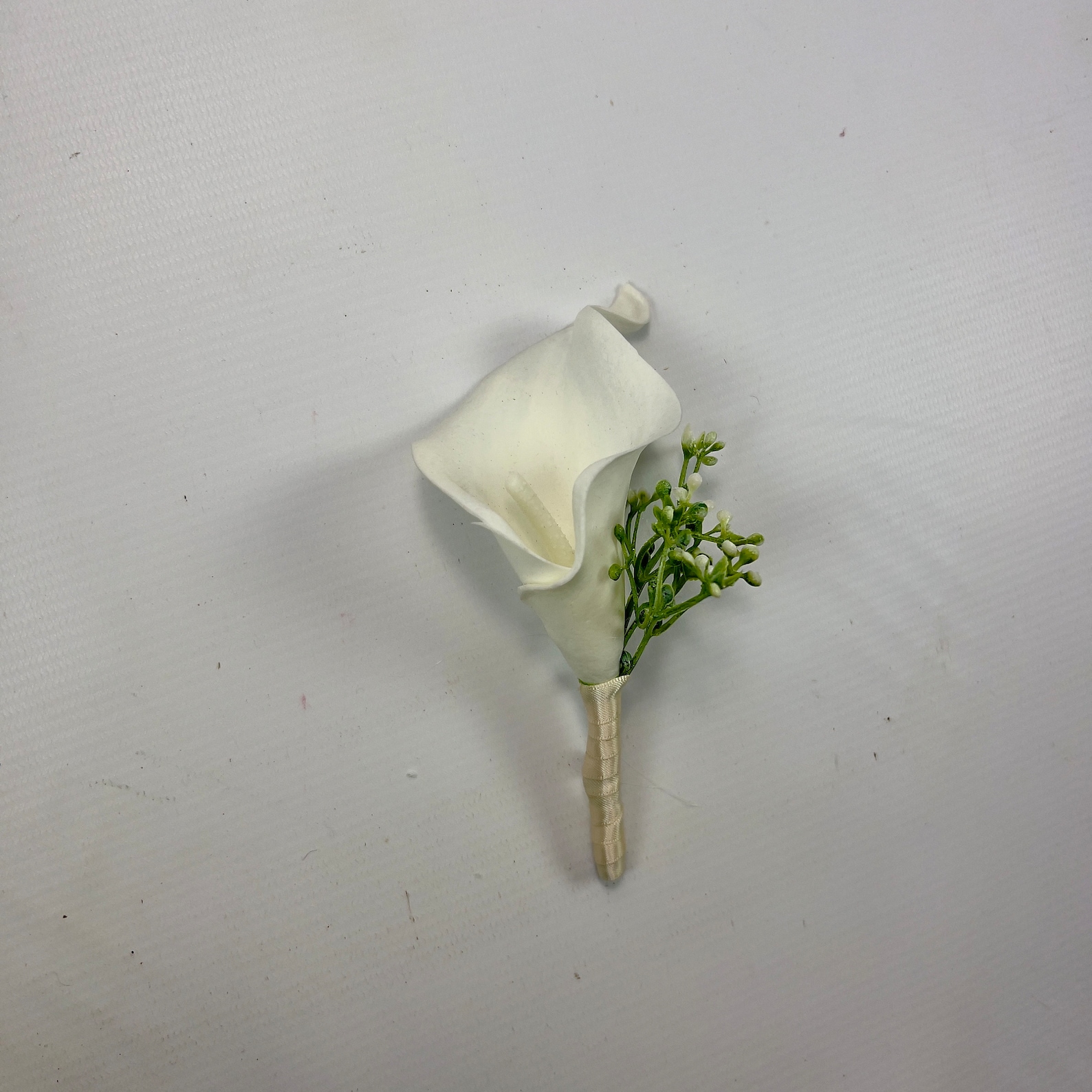 White Calla Lily Buttonhole: Real Touch Wedding Boutonniere - Etsy