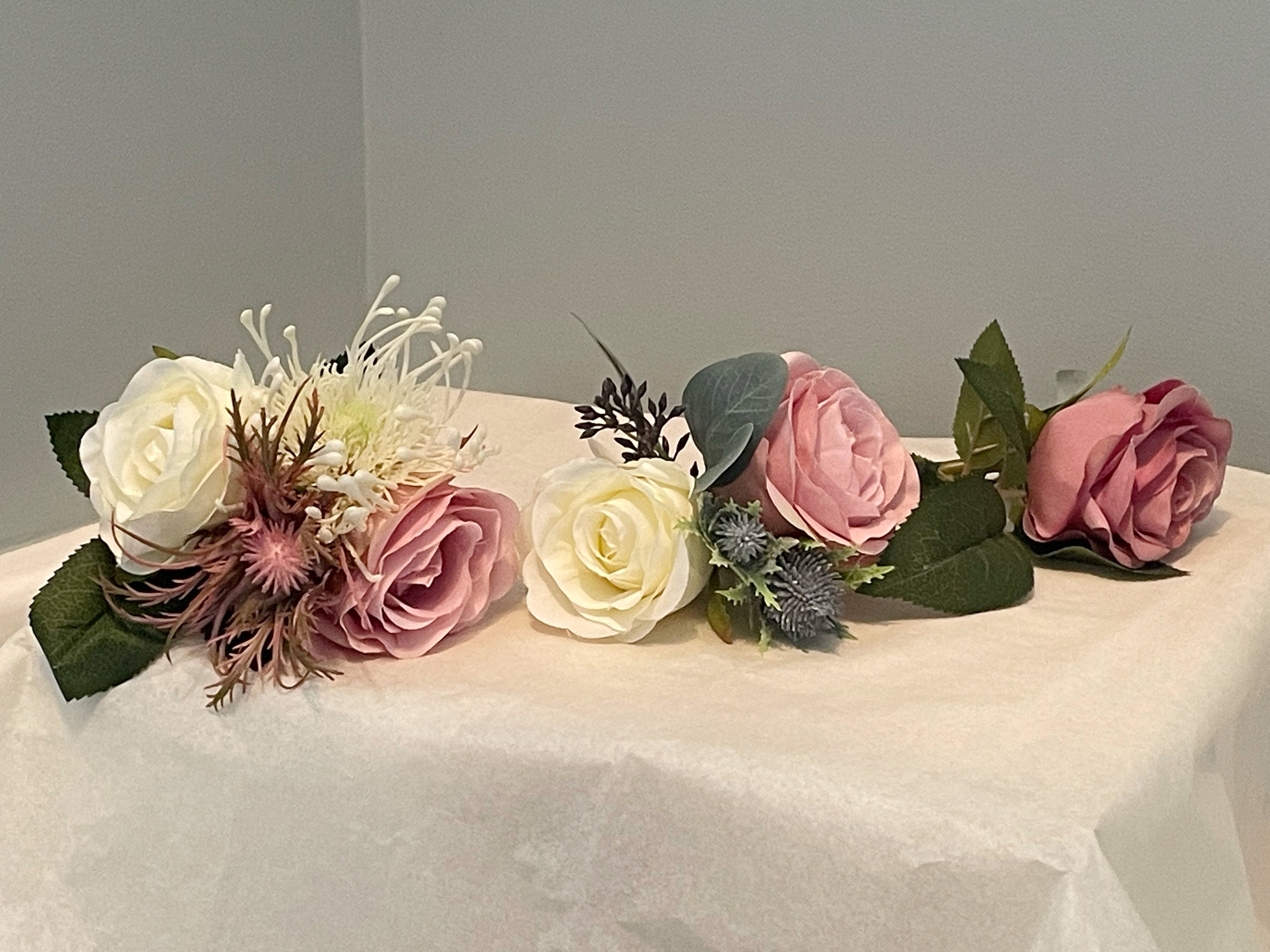 Dusky Pink Cake Flower Toppers Artificial Silk Flowers for - Etsy UK