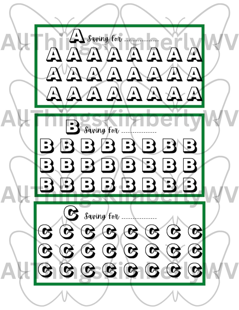 A6-non-usa*** A-L Buck (bux) Savings Challenge , Dashboard, and Savings ...