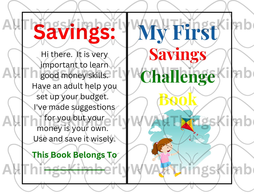 My First Savings Challenge Book-cash Envelopes-handmade and Laminated ...