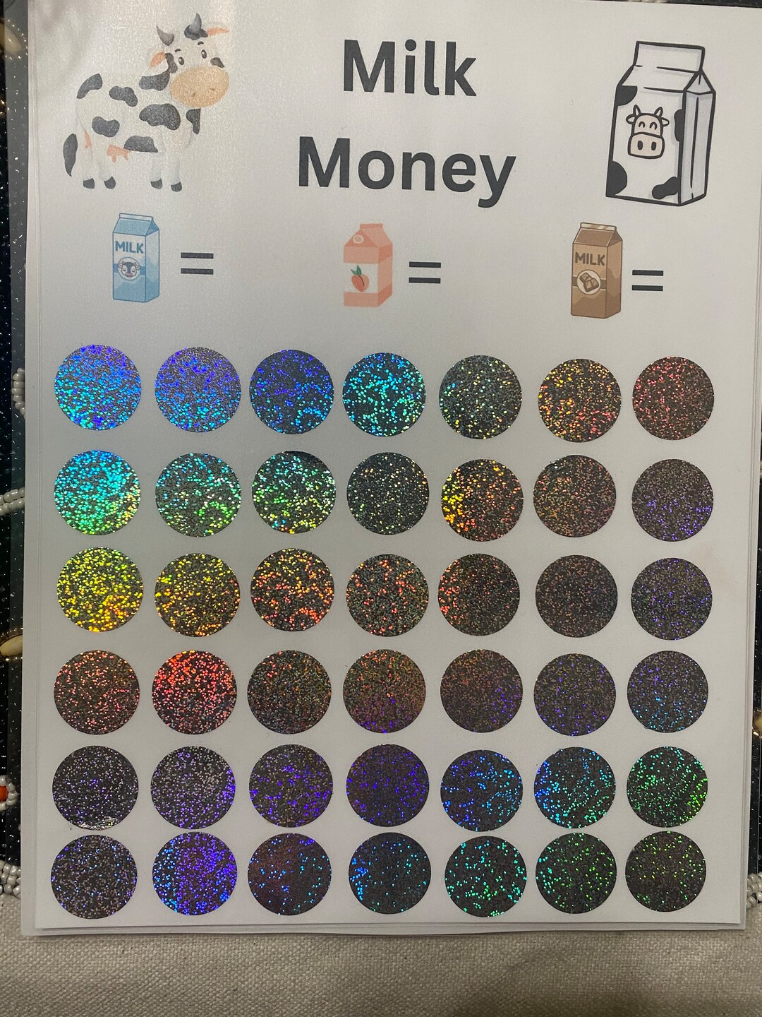 MILK MONEY Scratch off Savings Challenge - Etsy