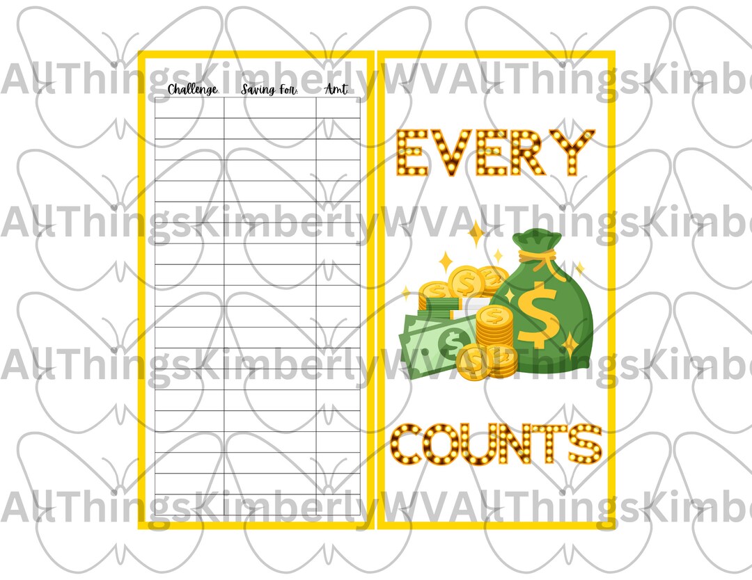 Every Dollar Counts-custom Binder-2 Size Options-9 Regular Savings ...