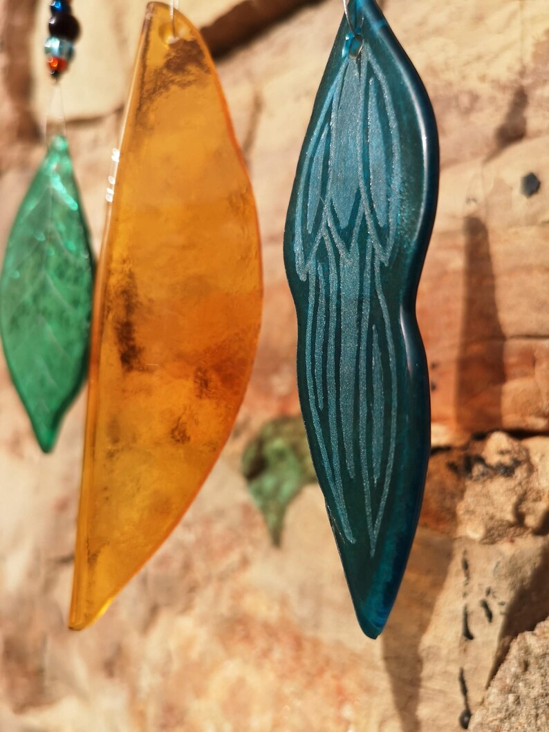 Small Sun Catcher, Glass Wind Chime, Multicolours Windchime, Boho Style ...
