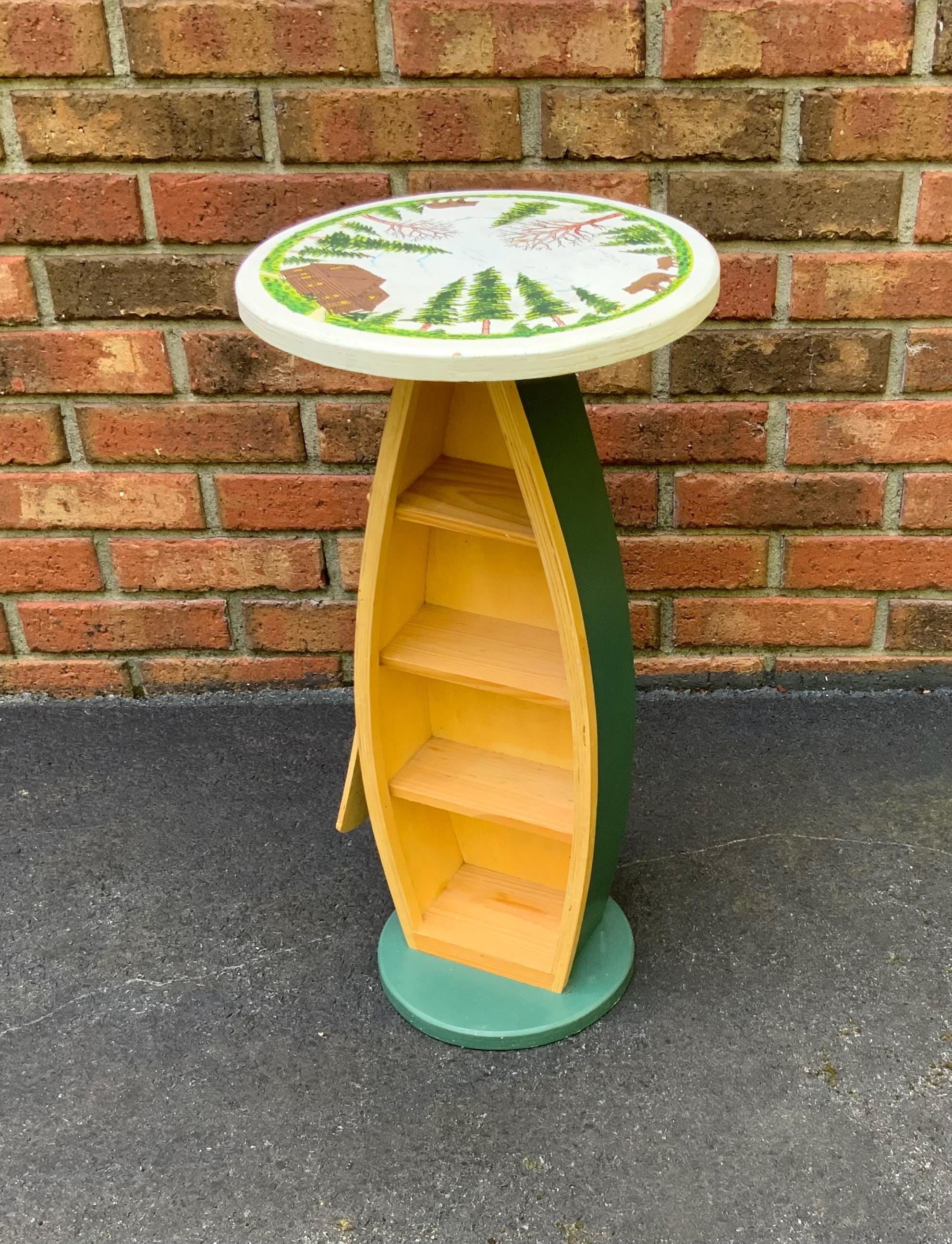 Beautiful Boat Pedestal End Table With Storage Shelves - Etsy