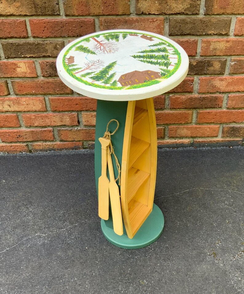 Beautiful Boat Pedestal End Table With Storage Shelves - Etsy
