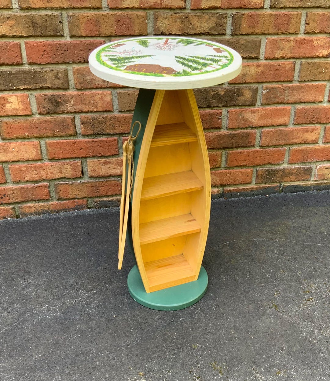 Beautiful Boat Pedestal End Table With Storage Shelves - Etsy