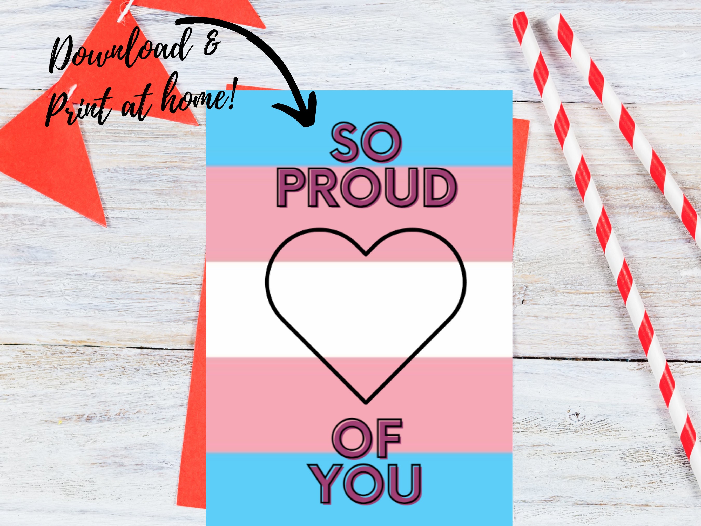 Transgender Printable Coming Out Card Pride Card LGBT Card LGBTQIA Card ...