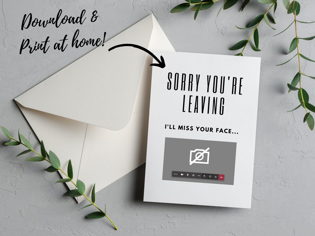 Printable Card Office Leaving Card Funny Card Goodbye Card ...