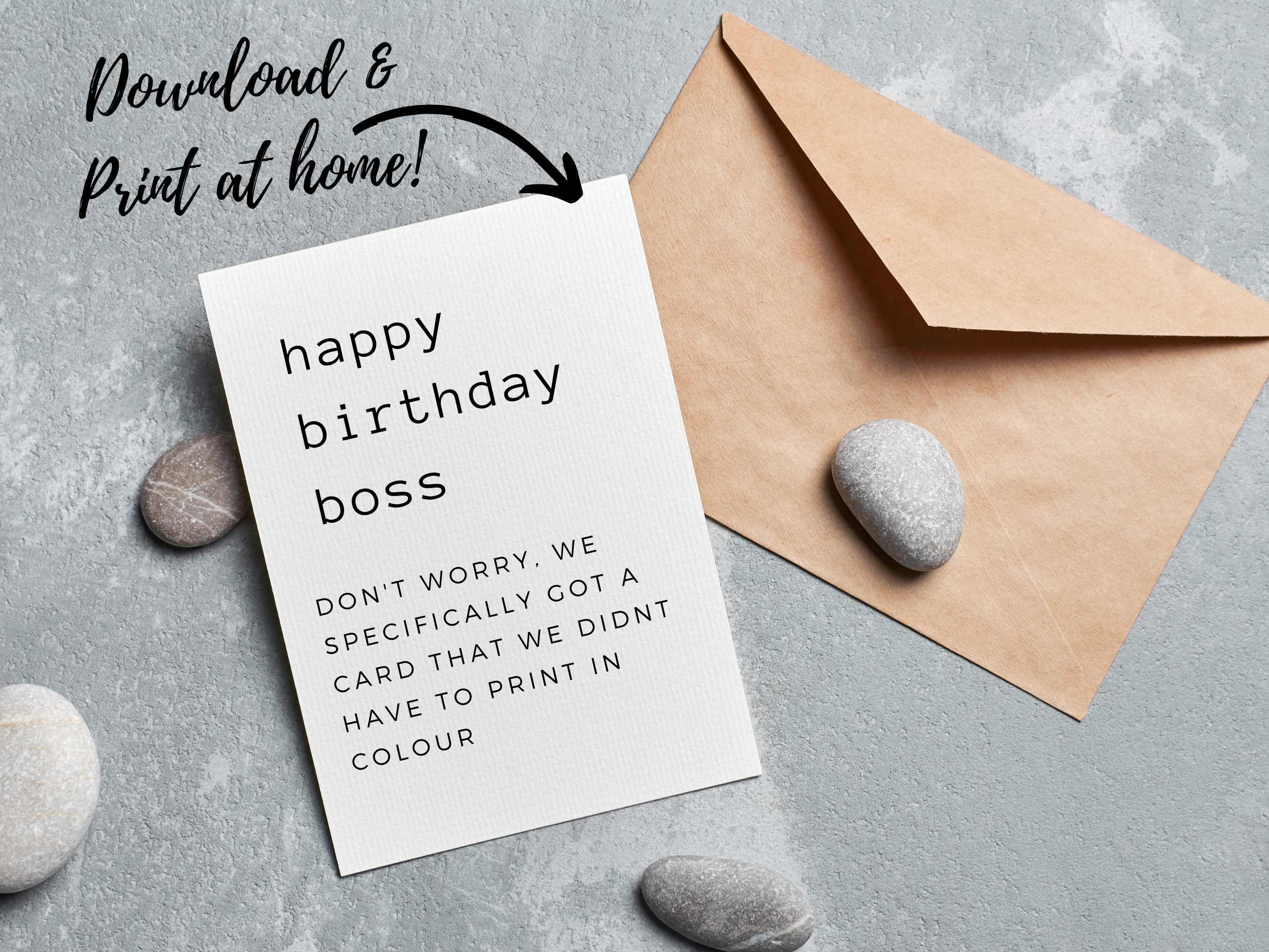 Printable Card Office Birthday Card Funny Boss Card Sarcastic Manager ...