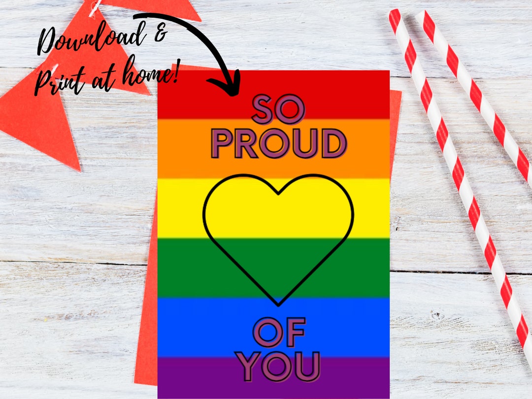 Gay Homosexual Printable Coming Out Card Pride Card LGBT Card LGBTQIA ...