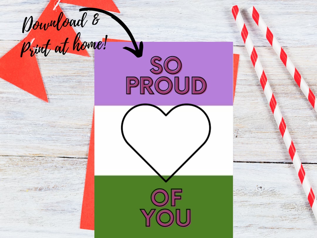 Gender Queer Printable Coming Out Card Pride Card LGBT Card LGBTQIA ...
