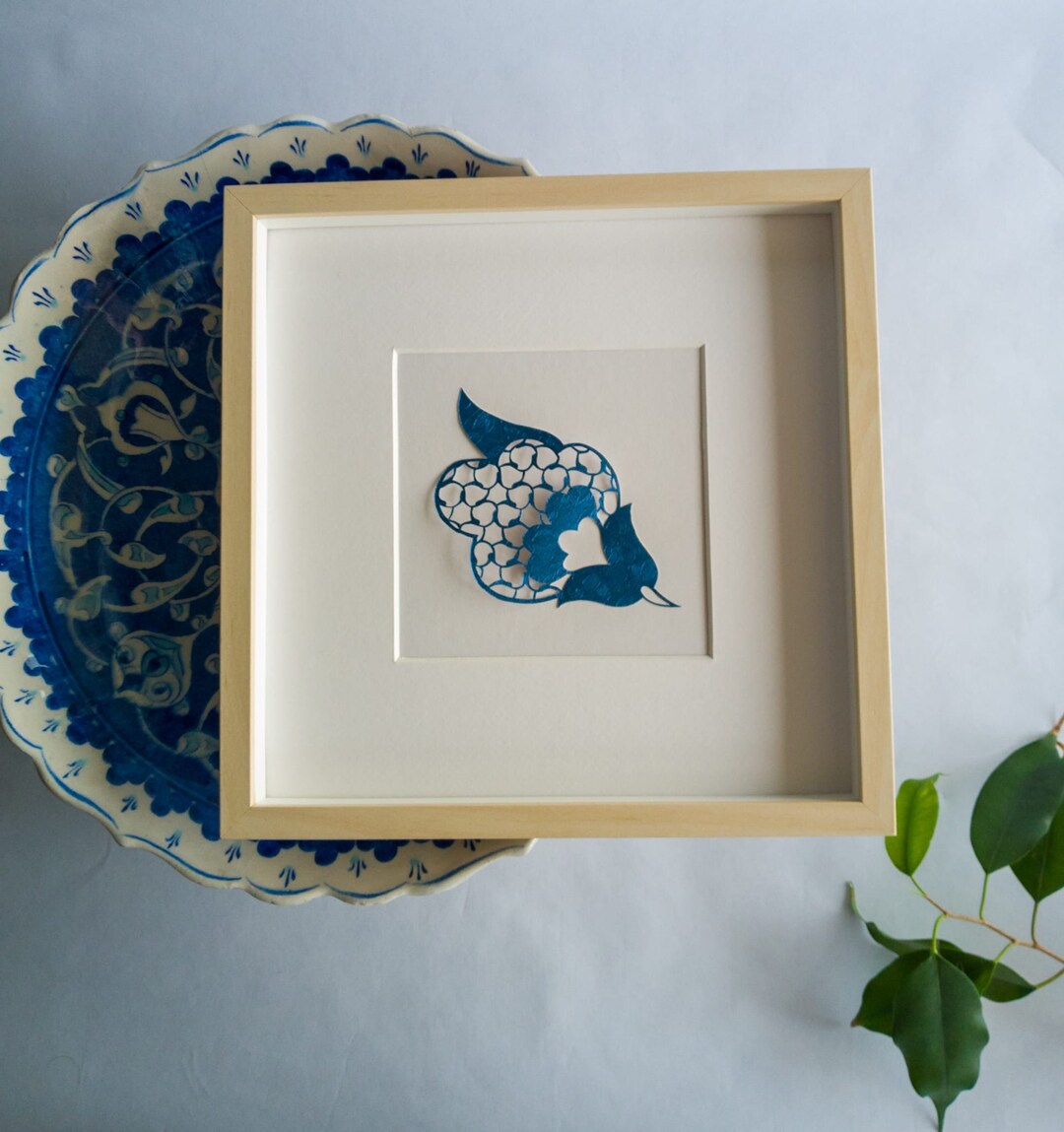 Rose Islamic Calligraphy Frame, Muslim Housewarming Gift, Blue Rose ...