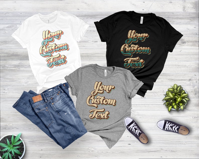 Custom Retro Shirt, Retro Text, Personalized Shirts for Women, Man ...