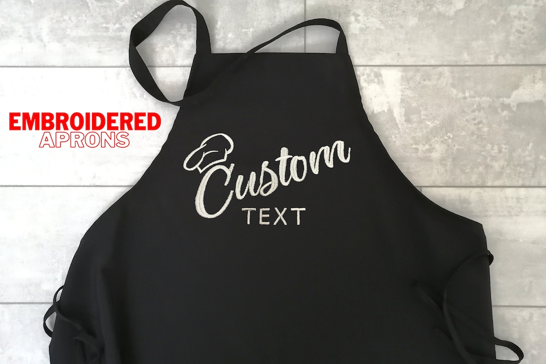 Custom EMBROIDERY Apron, Kitchen Embroidered Apron, Name Aprons With ...