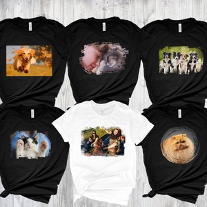 Personalized Pet Photo Shirt, Pet Lover Shirt, Cat Mom, Dog Dad Gift ...