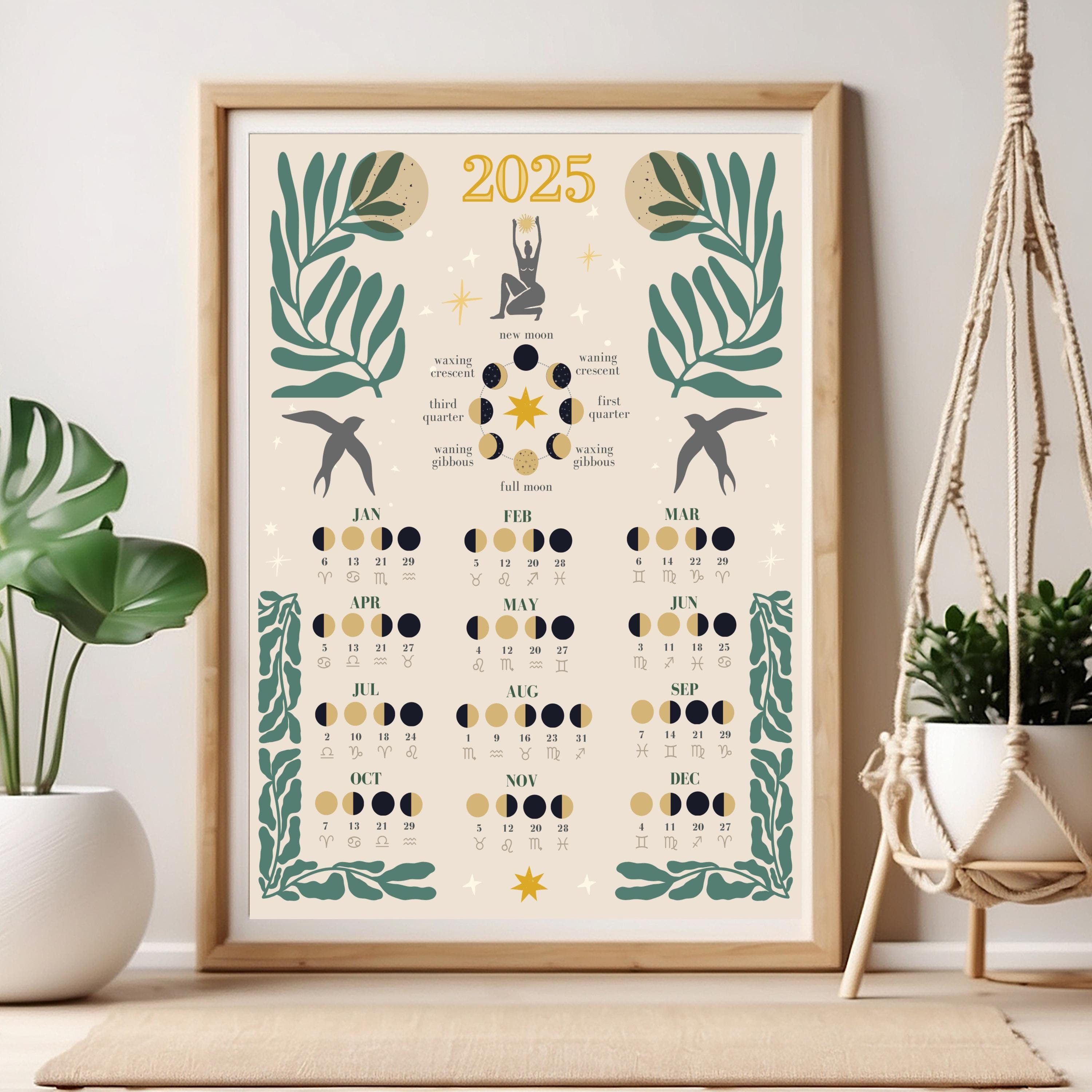 Printable Calendar | Dark Forest Lunar Calendar Digital Download | Wall ...