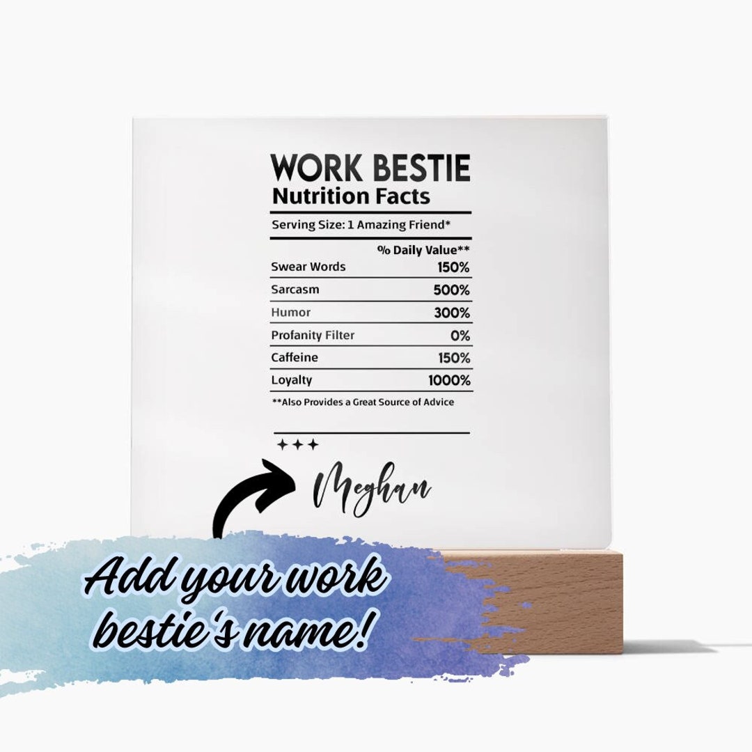 Personalized Work Bestie Desk Plaque Custom Acrylic Plaque - Etsy