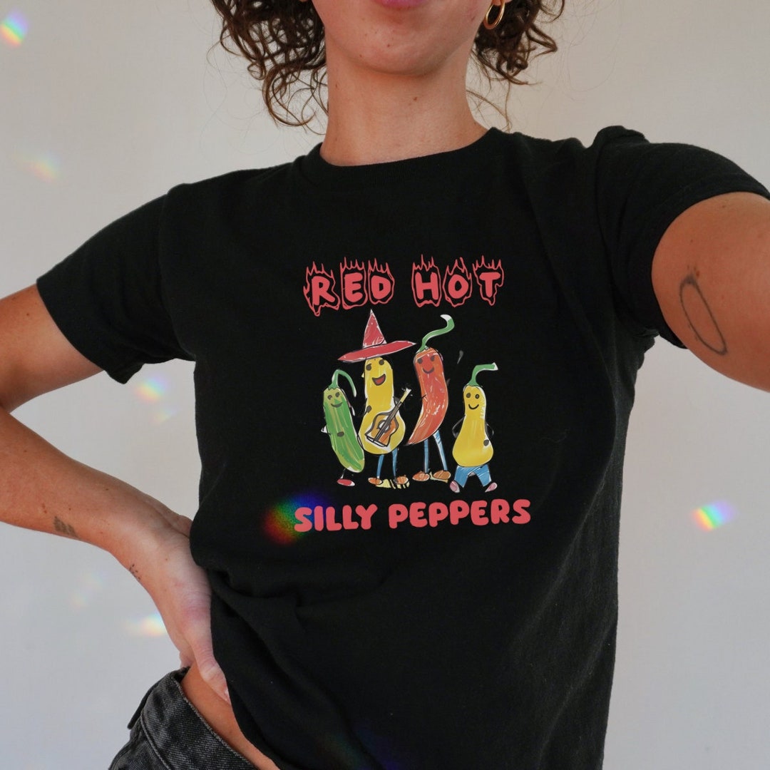 Red Hot Silly Peppers Baby Tee | Grunge Clowncore Shirt | Weirdcore ...