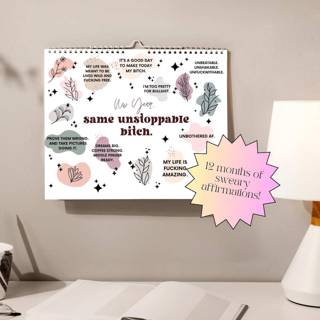 2025 Sweary Affirmations Wall Calendar – Funny Motivational Calendar ...