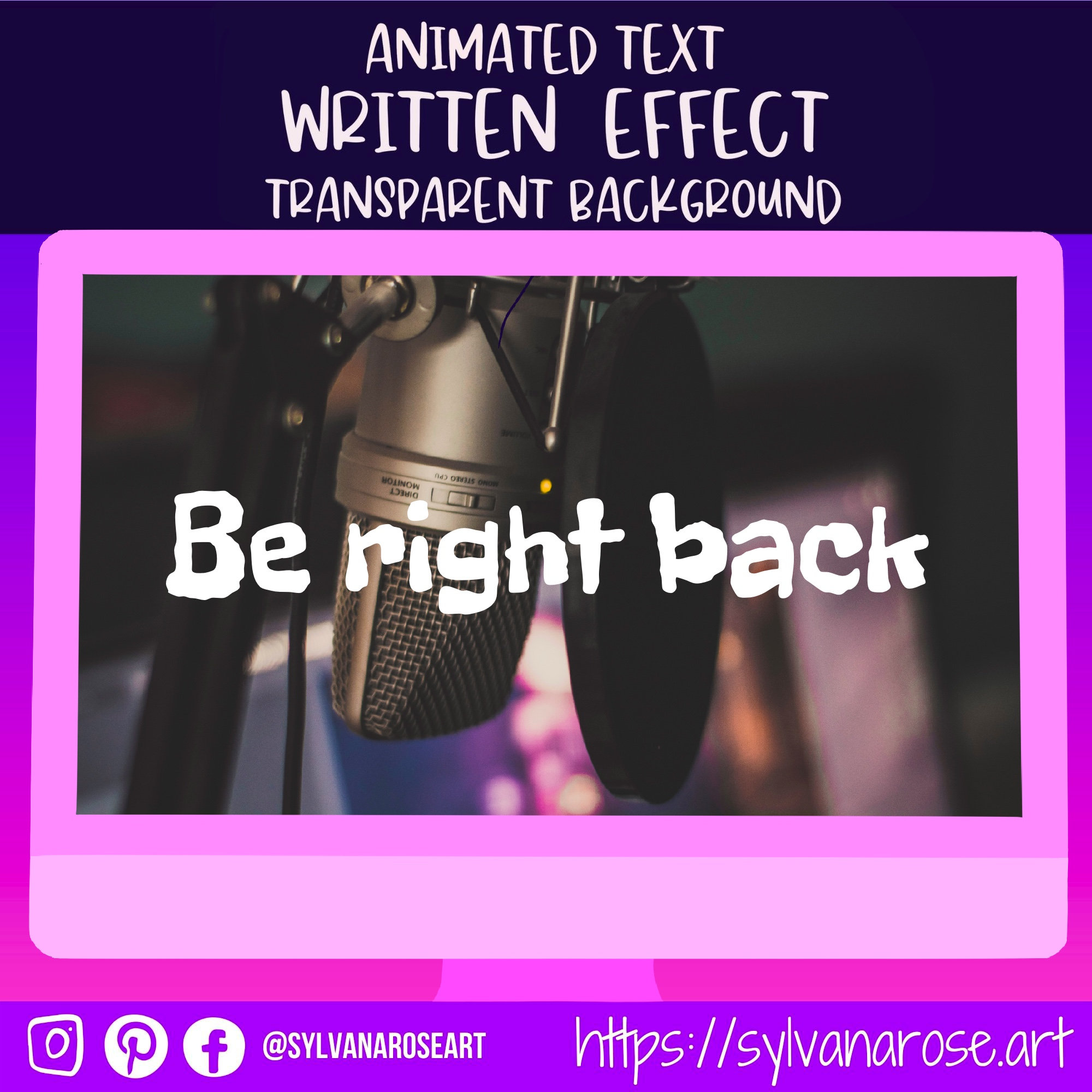 Animated Stream Screen Text - "starting Soon" - "be Right Back ...